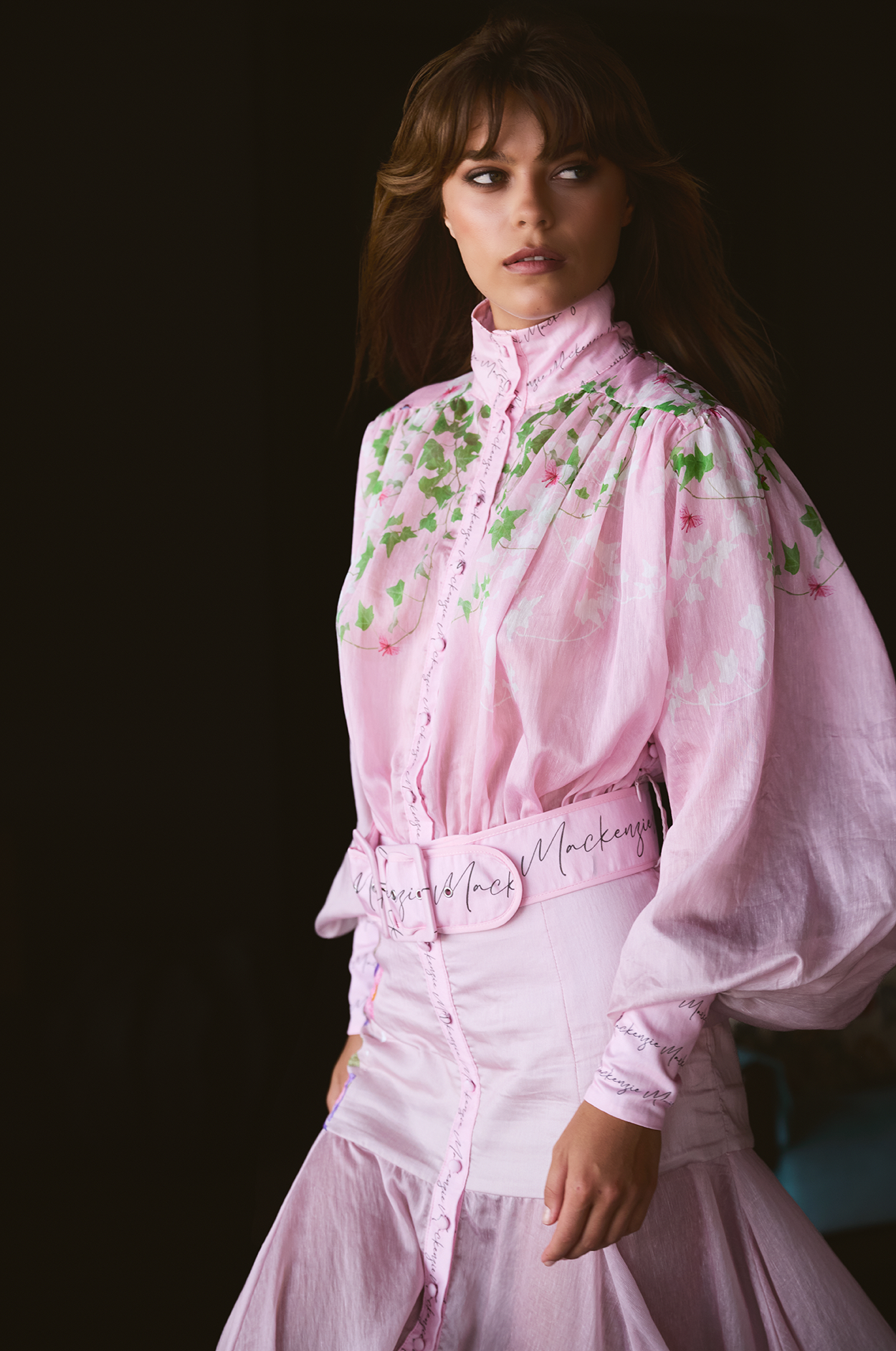 Wings & Vines - Pastel Pink Floral Maxi Dress